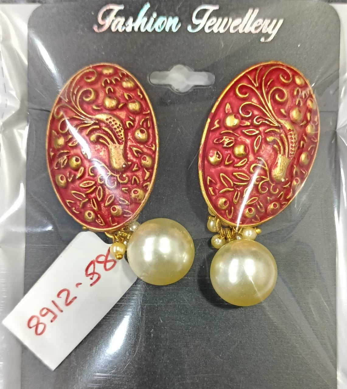 Red Dropdown Earrings ETA 22732 - Excel Traders Associates